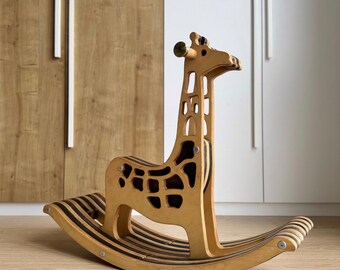 Giraffe Rocker Wooden Rocking Horse for Toddler Rocker Ride on Toy Baby ...