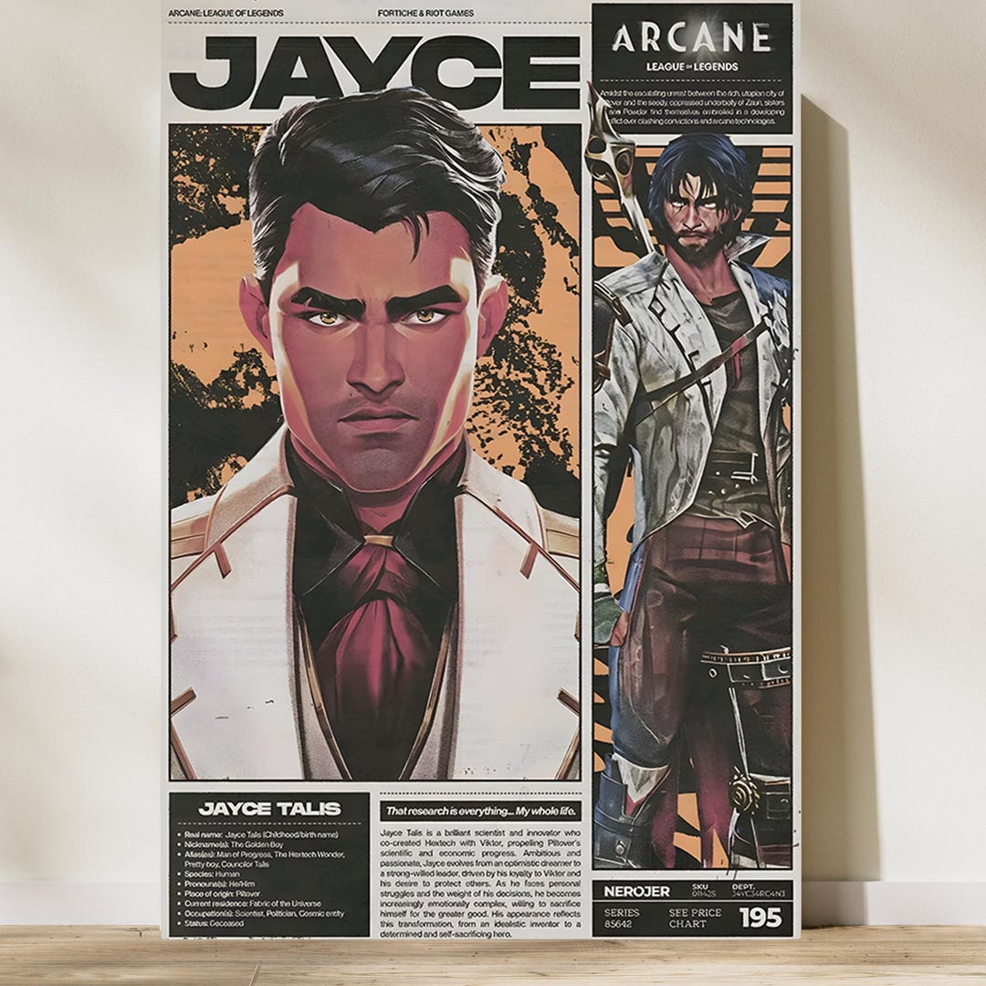 Arcane Poster, Arcane Wall Art, Jayce Poster, League of Legends Art ...