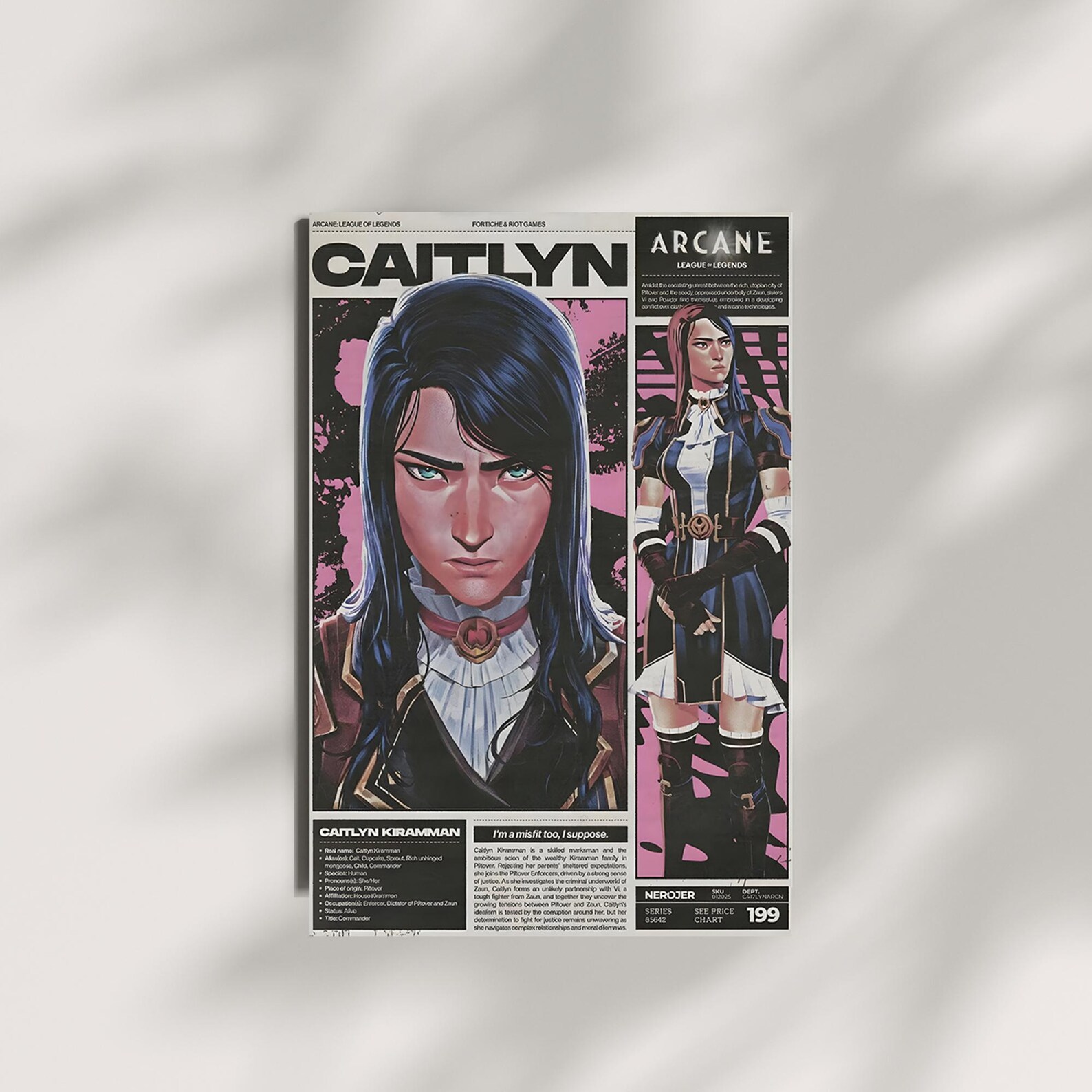 Arcane Poster, Arcane Wall Art, Caitlyn Poster, League of Legends Art ...