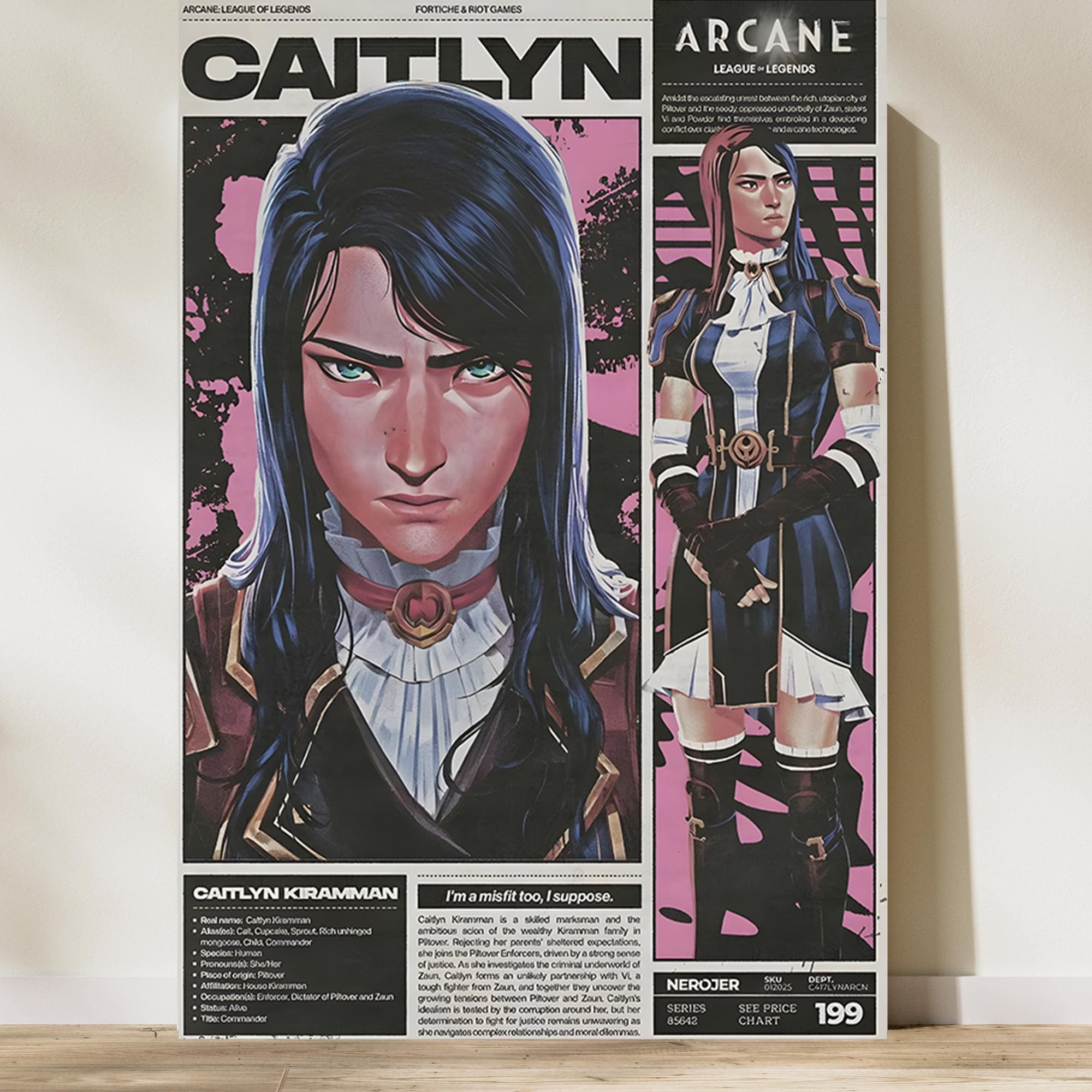 Arcane Poster, Arcane Wall Art, Caitlyn Poster, League of Legends Art ...