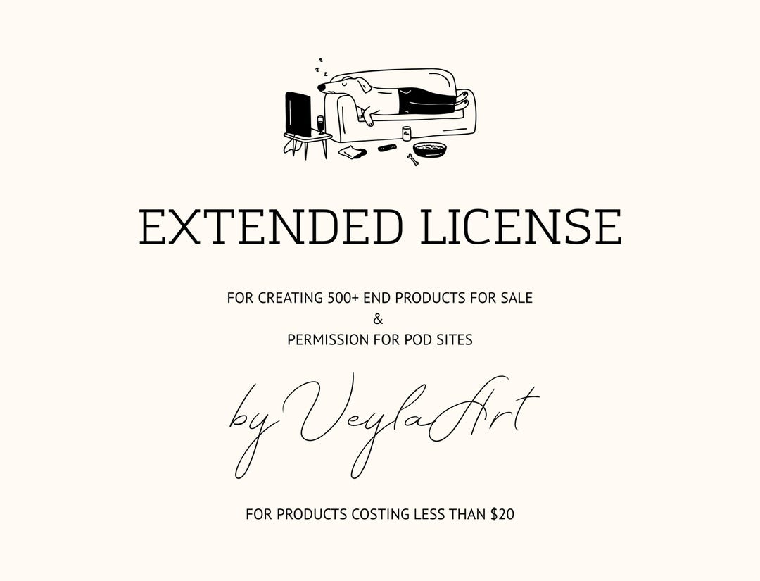 Extended License for POD Use Under 20 Dollars - Etsy