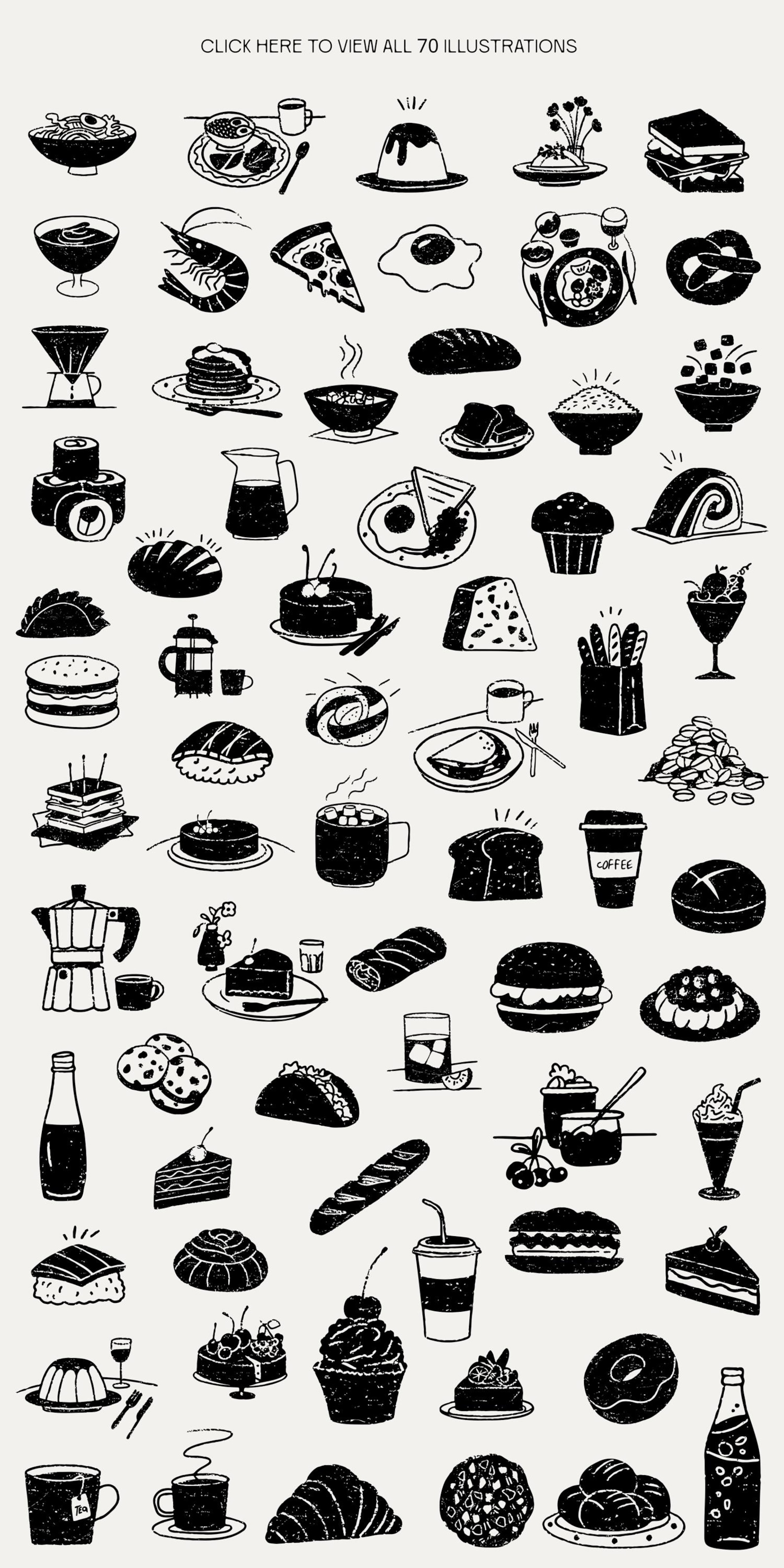 70 Cafe SVG Bundle: Coffee Shop, Food Clipart Designs (digital Download ...
