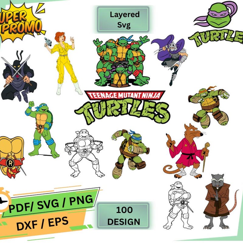 Ninja Turtle Clipart - Etsy