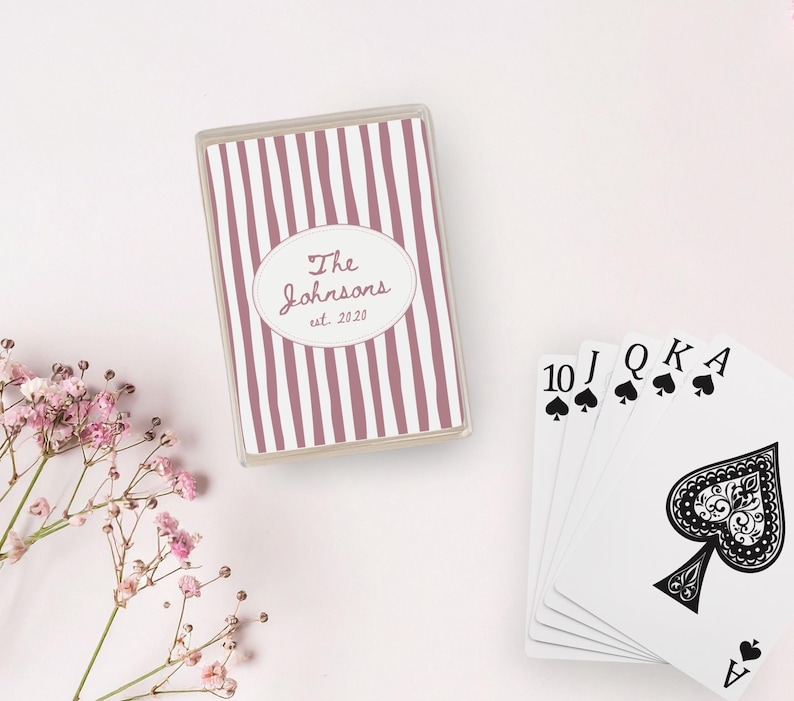Personalized Family Name Playing Cards, Custom Last Name and Est Year ...