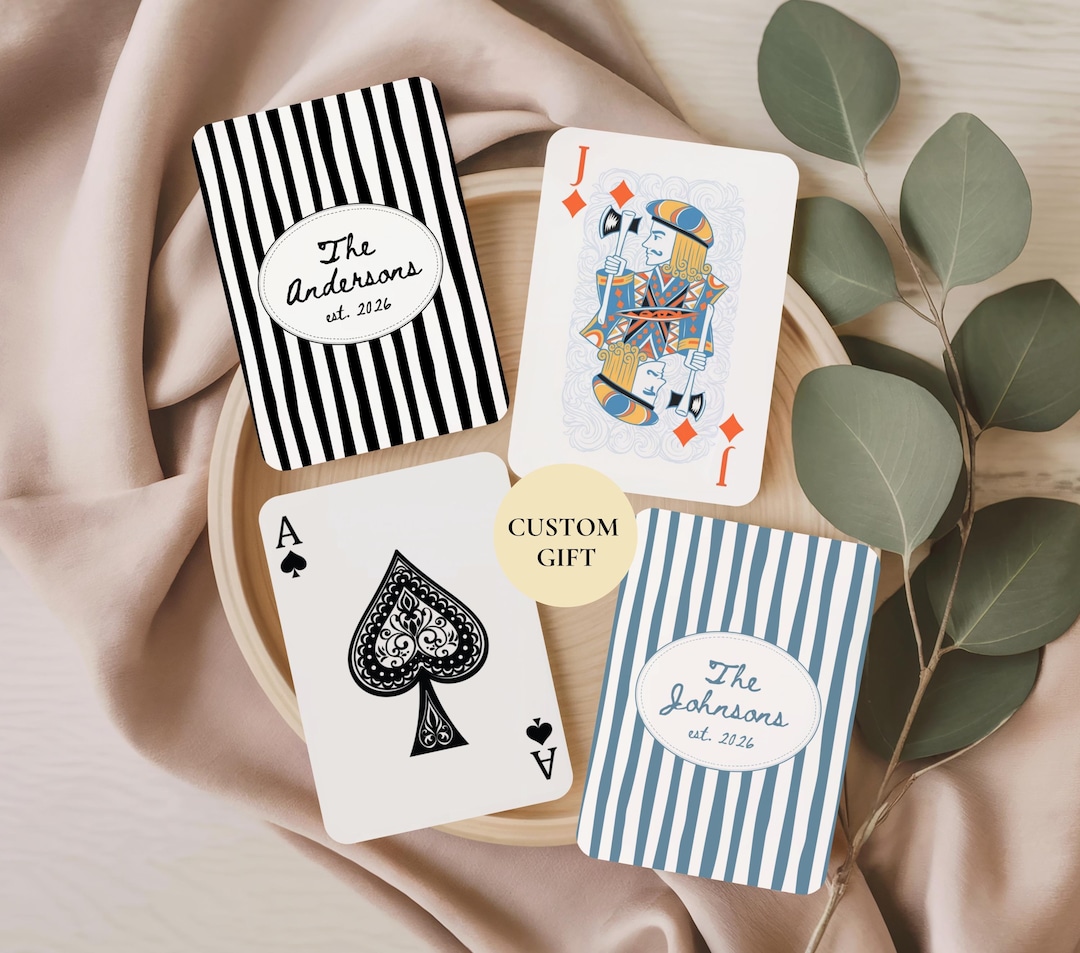 Personalized Family Name Playing Cards, Custom Last Name and Est Year ...