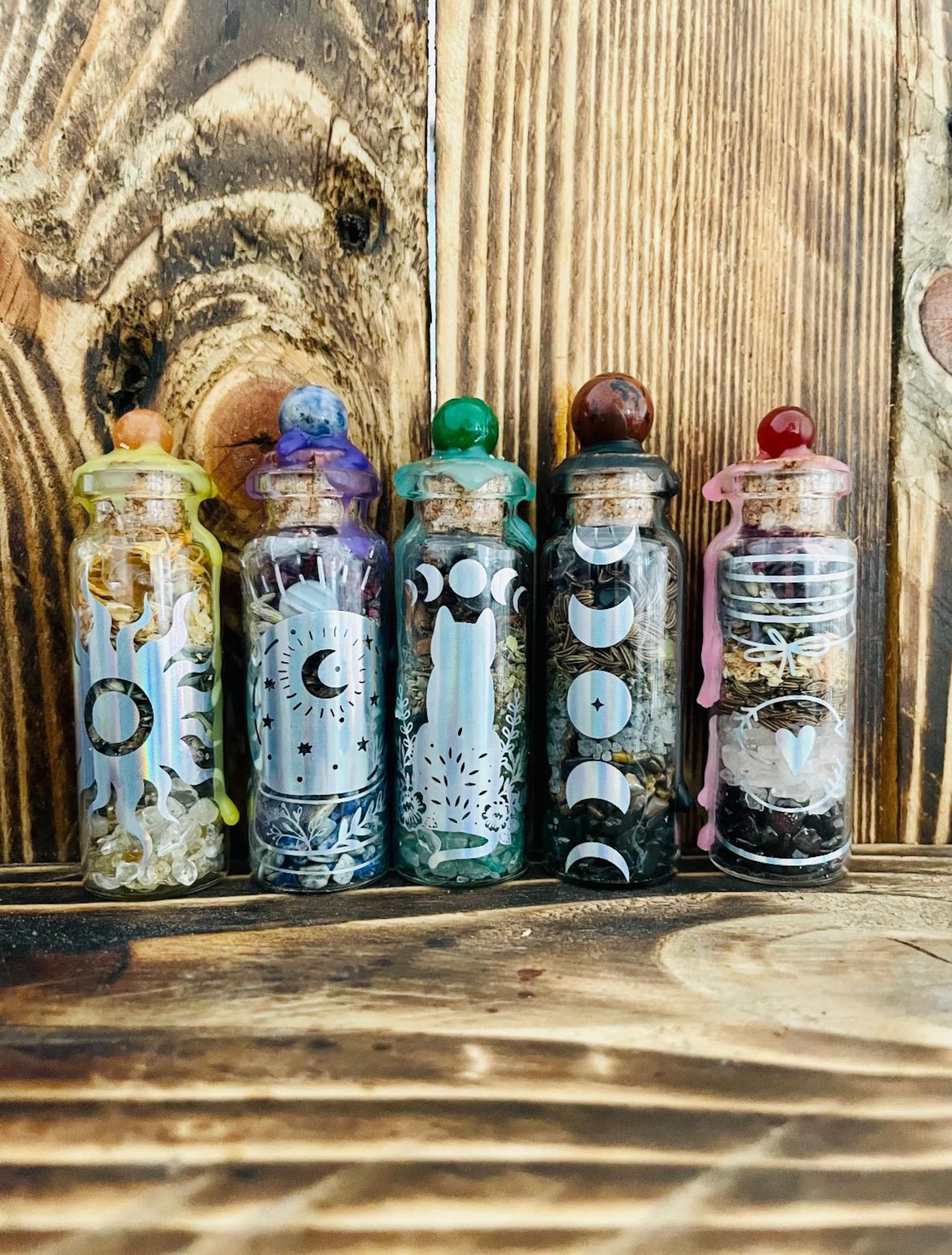 Witches Spell Bottle and Spell Candle Gift Set Love Intuition ...