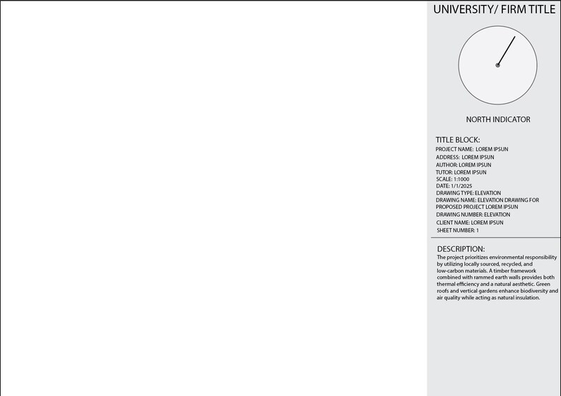 A3 Drawing Template V2 Title Block Design Statement - Etsy