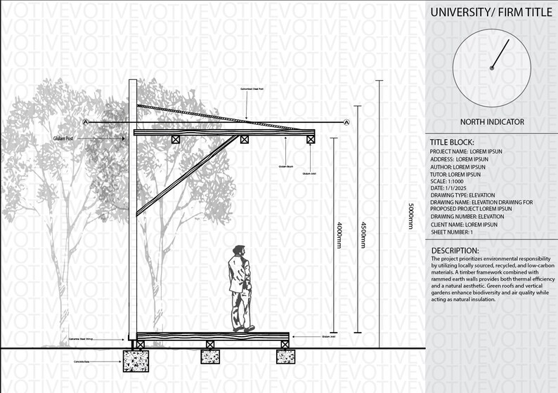 A3 Drawing Template V2 Title Block Design Statement - Etsy