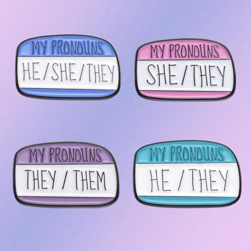 Pronoun Pins - Etsy