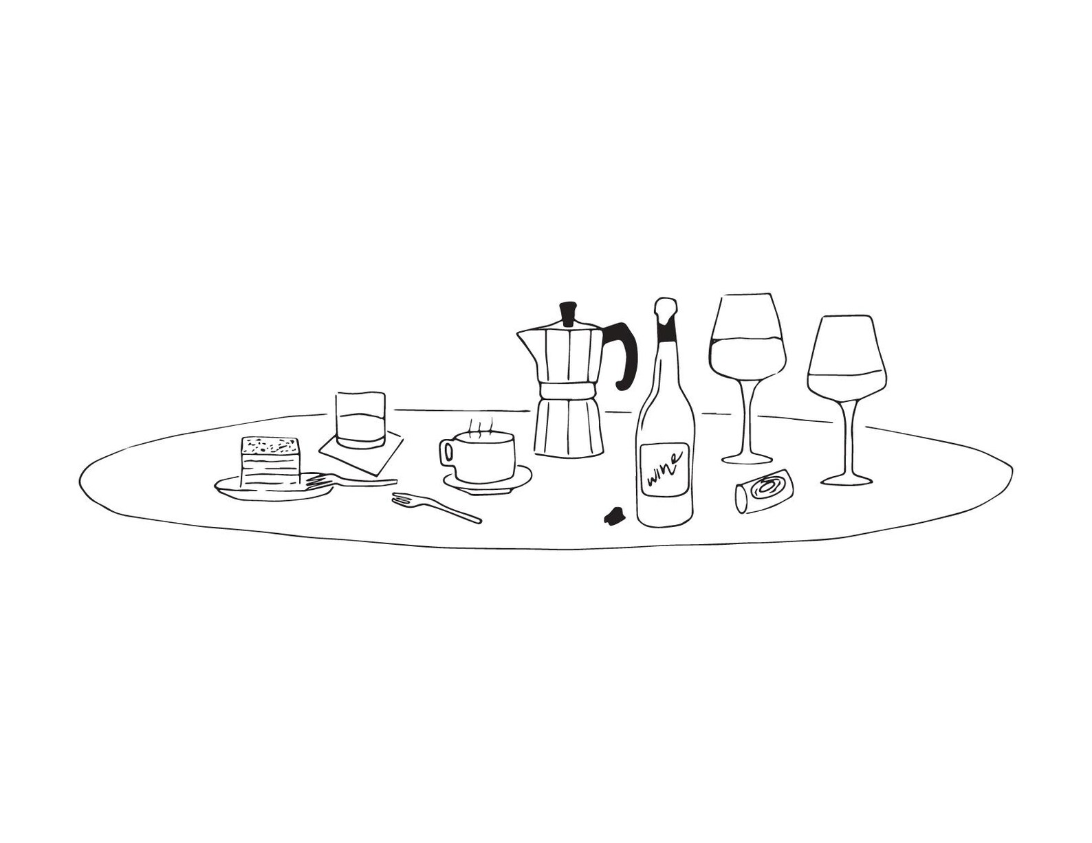 After the Dinner Party Illustration - Etsy