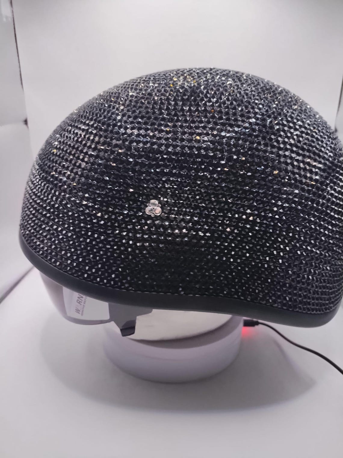 Custom Bling Rhinestones Motorcycle Half Helmet With Sunshield Quick ...