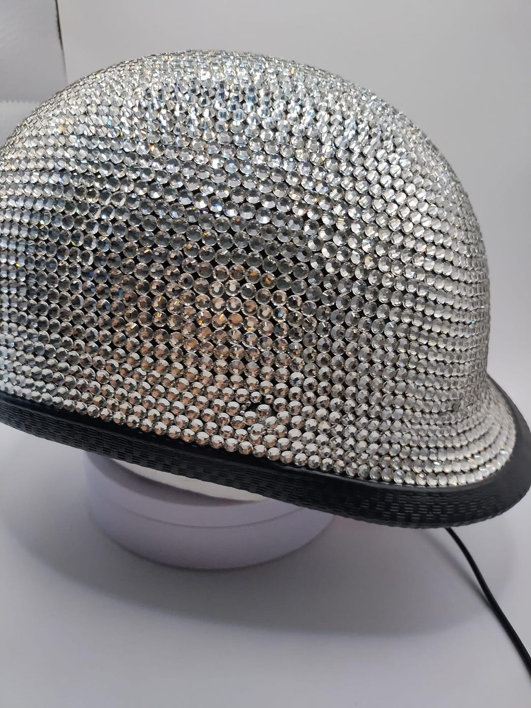 Custom Bling Rhinestone Jockey/derby Style Novelty Motorcycle Helmet - Etsy