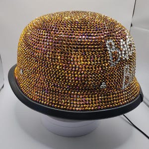 Custom Bling German Style Motorcycle Novelty Helmet in Rose Gold AB ...