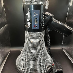 Custom Bling Rhinestones Megaphone With Siren Bullhorn 50 Watt Bullhorn ...