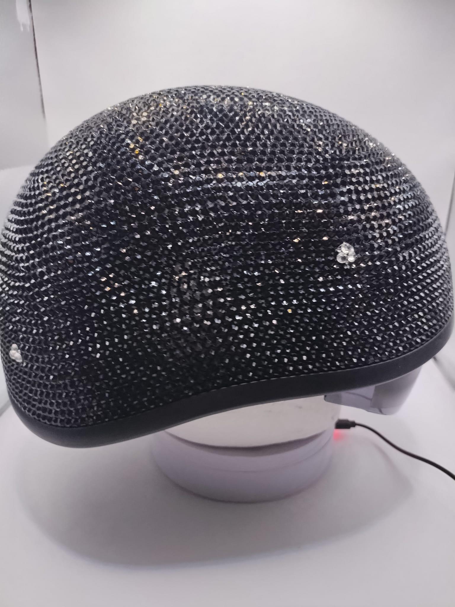 Custom Bling Rhinestones Motorcycle Half Helmet With Sunshield Quick ...