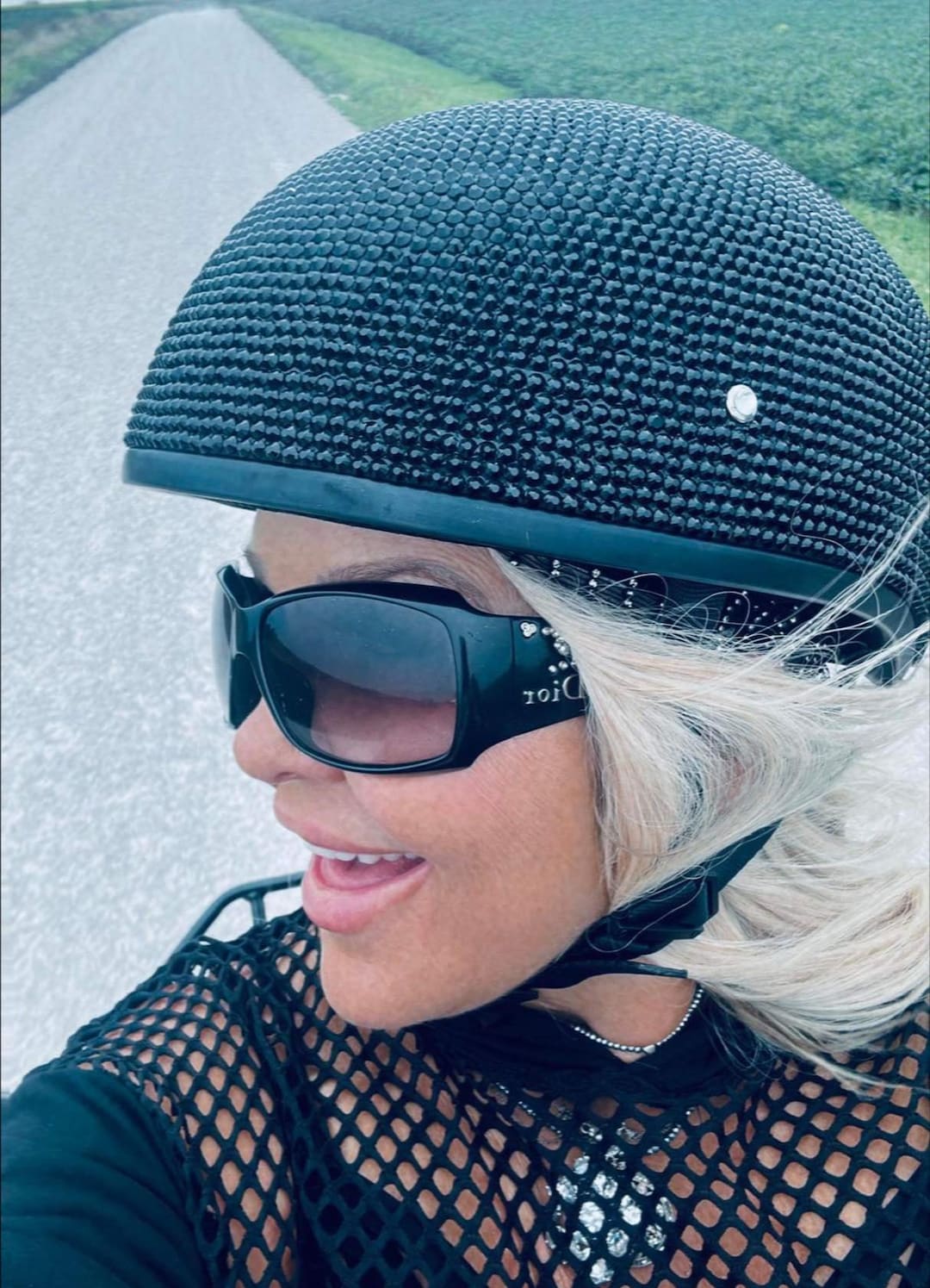 Custom Bling Rhinestones Motorcycle Half Helmet With Sunshield Quick ...