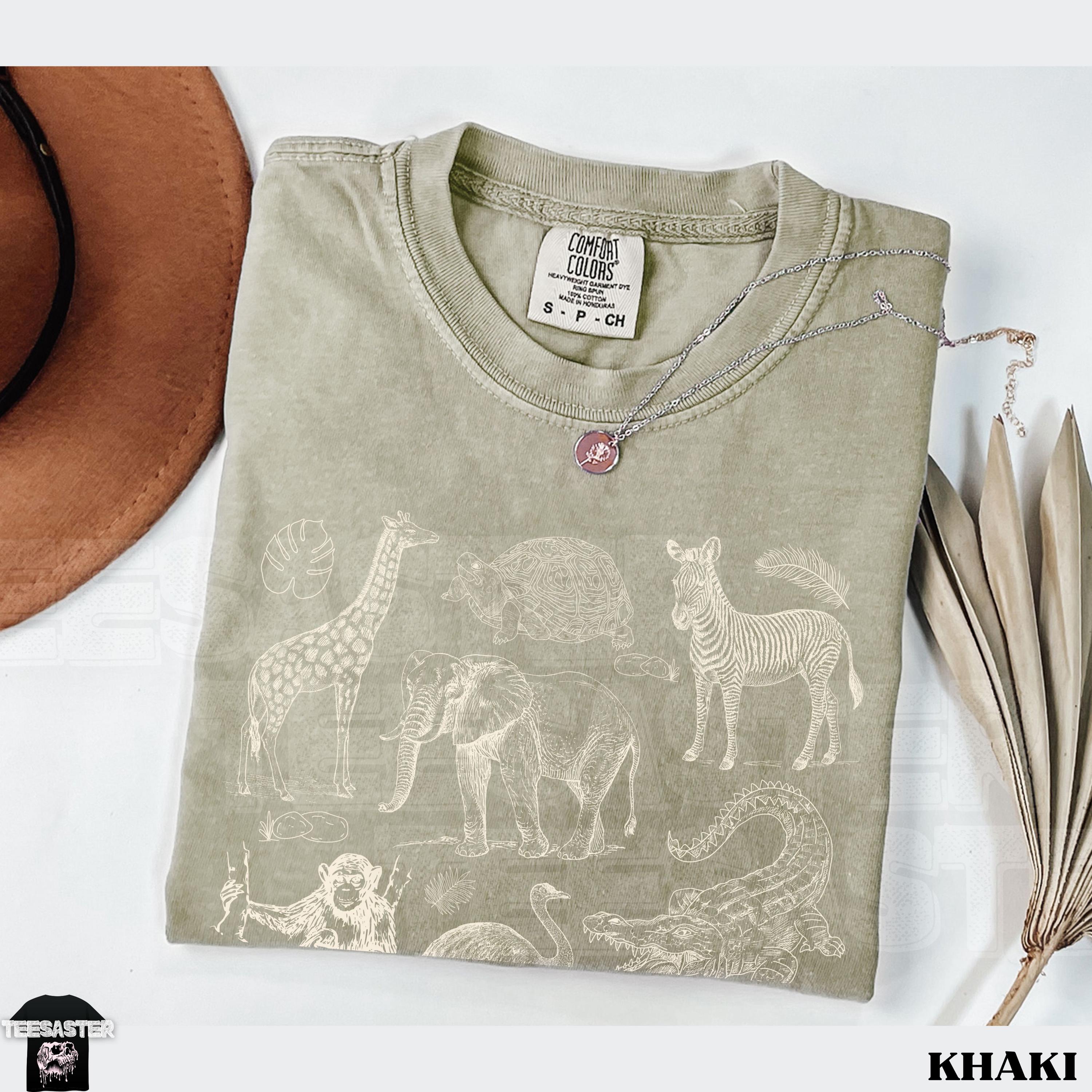 Vintage Safari Animals Comfort Colors® Minimalist Tiger Collage Shirt ...