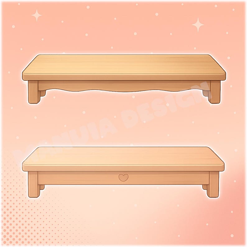 Vtuber Desk Asset PNG - Wood Desk Overlay for Streaming - Kawaii Vtuber ...
