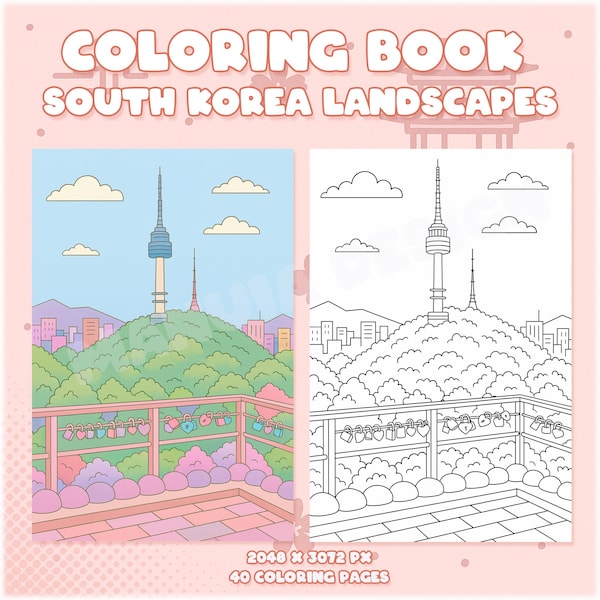 Korean Coloring Book - Etsy