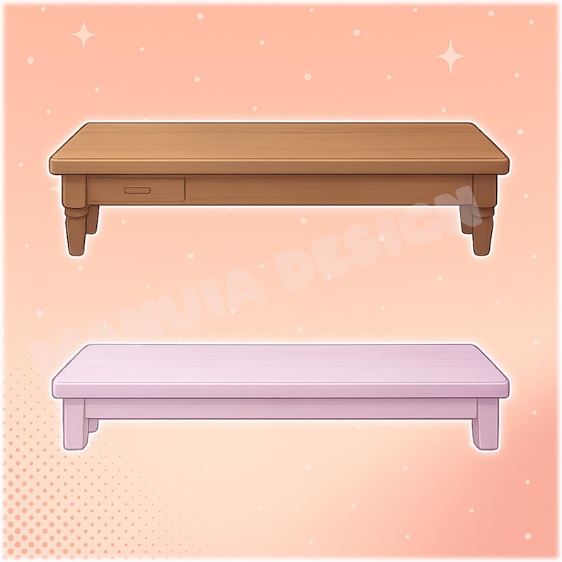 Vtuber Desk Asset PNG - Wood Desk Overlay for Streaming - Kawaii Vtuber ...