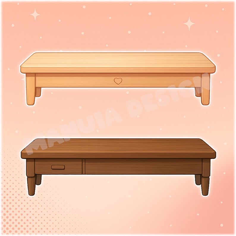 Vtuber Desk Asset PNG - Wood Desk Overlay for Streaming - Kawaii Vtuber ...