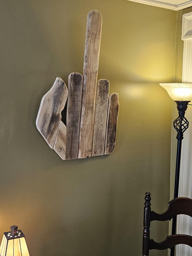 The Middle Finger. Hand Made Wall Art. Crafted From Reclaimed Pallet ...