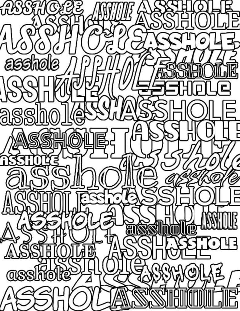 Bunches Of...5 Swear Word Coloring Pages for Adults, Printable, Digital ...