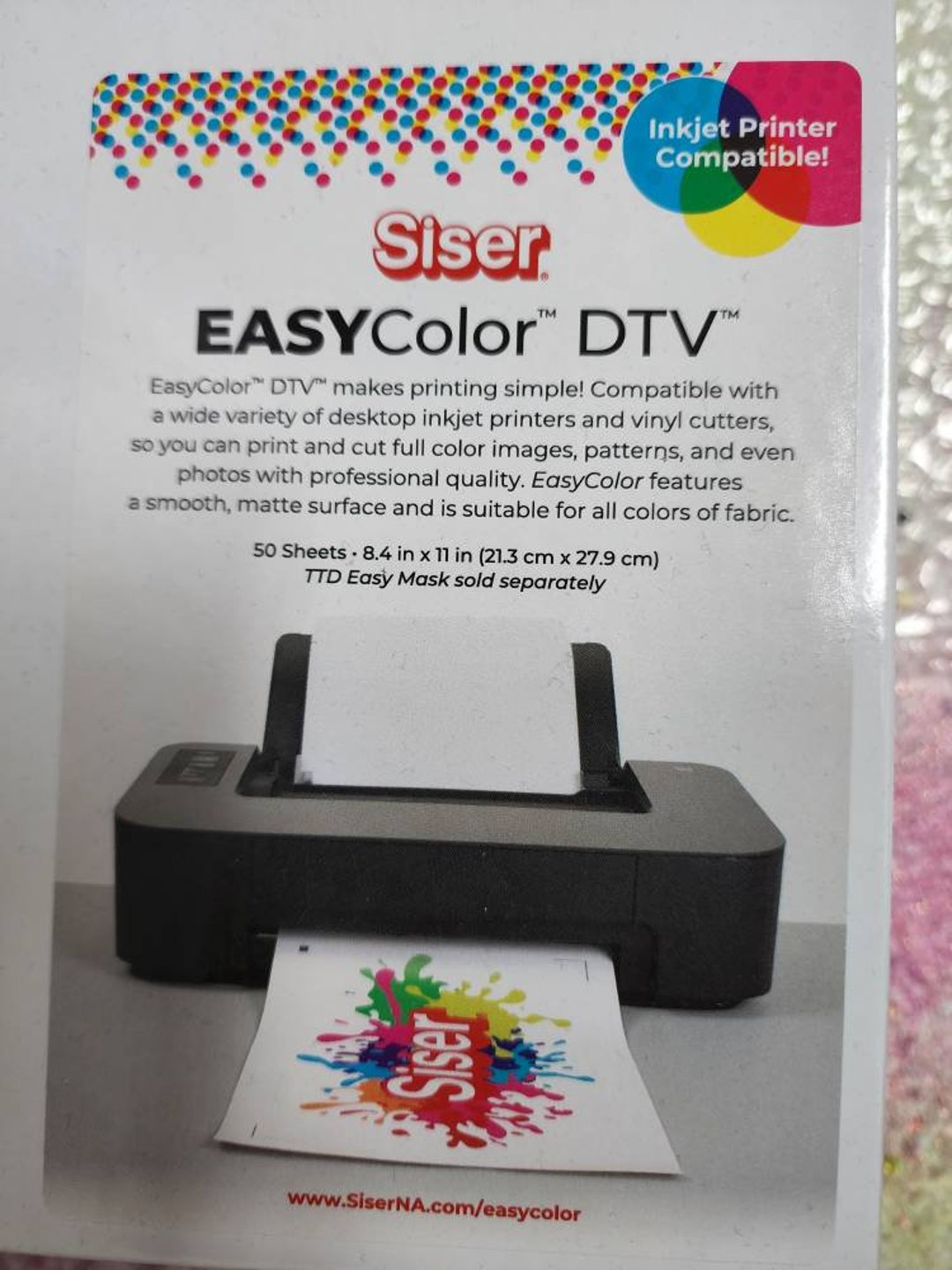 Siser DTV Direct to Vinyl 8.4"x11" Sheets. HTV for Regular Inkjet ...