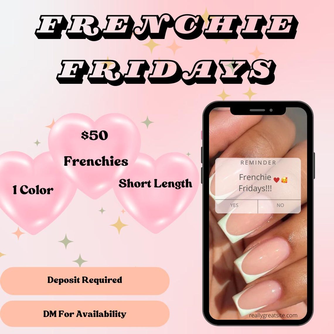Editable Nail Tech Flyer Template for Canva | Nail Salon Marketing ...