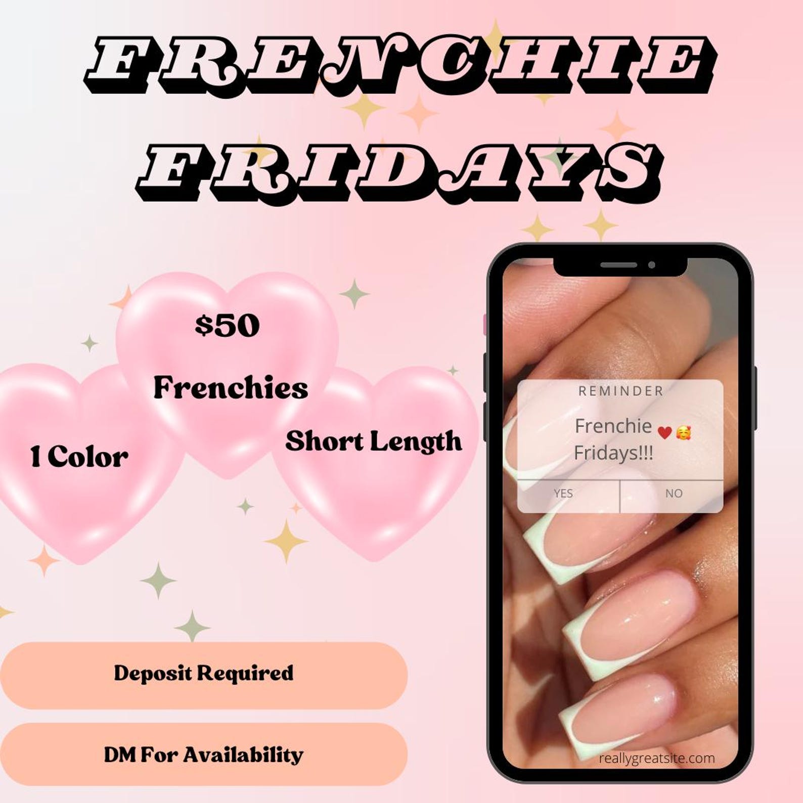 Editable Nail Tech Flyer Template for Canva | Nail Salon Marketing ...