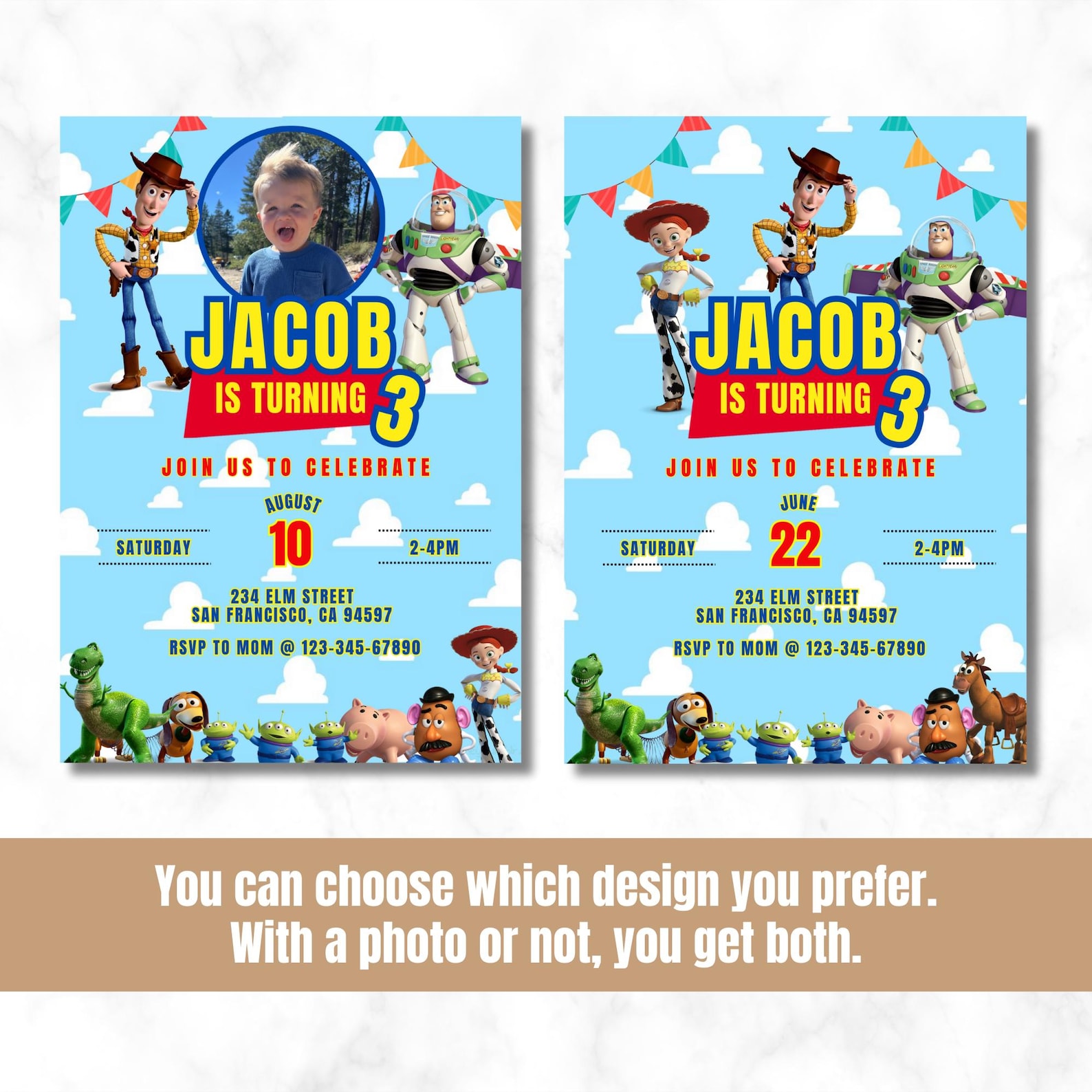 Toy Story Birthday Invitation With Photo | Custom Toy Story Digital ...