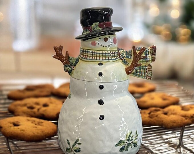 WINGET CERTIFIED INTERNATIONAL -- Snowman Cookie Jar, Holly, Scarf, Top ...