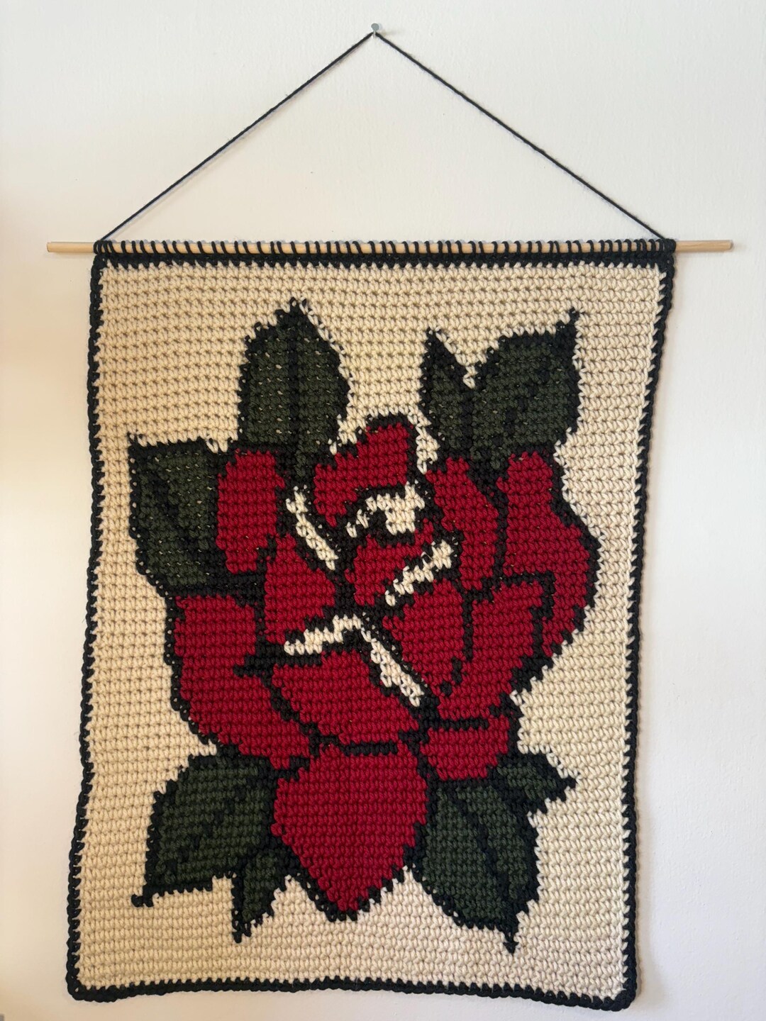 Rose Tattoo Tapestry Crochet Pattern (PDF PATTERN ONLY) - Etsy