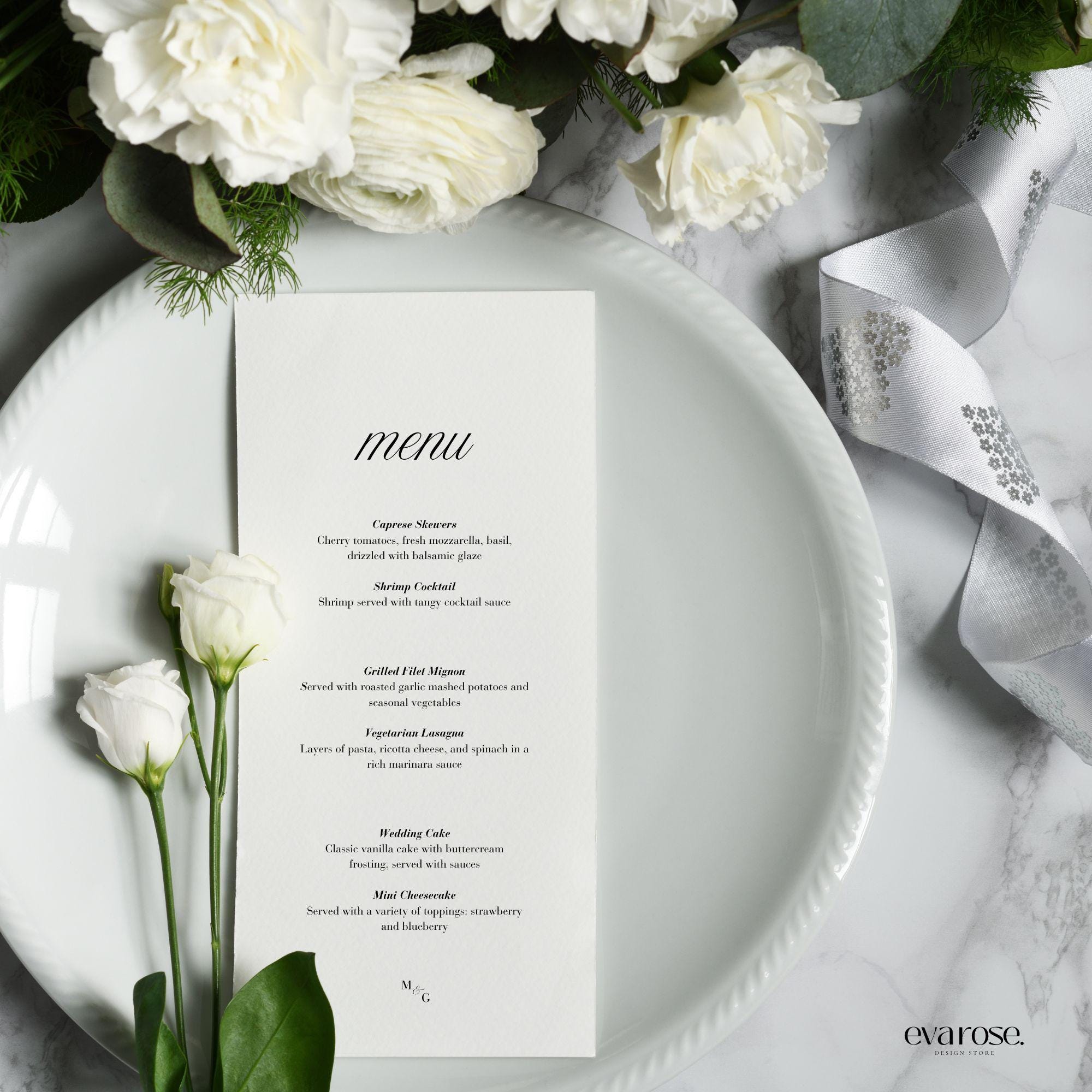 Wedding Menu & Name Cards Template Double Sided, Printable Wedding Menu ...