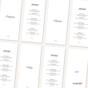 Wedding Menu & Name Cards Template Double Sided, Printable Wedding Menu ...