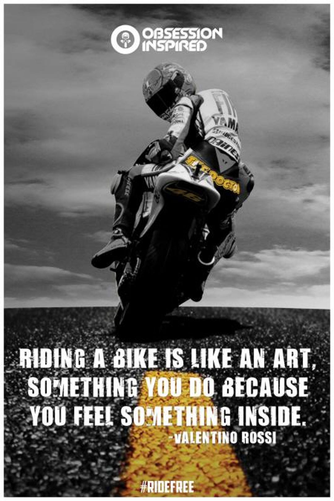 Valentino Rossi Wall Poster | Biker Garage Decor | Motorcycle Print ...