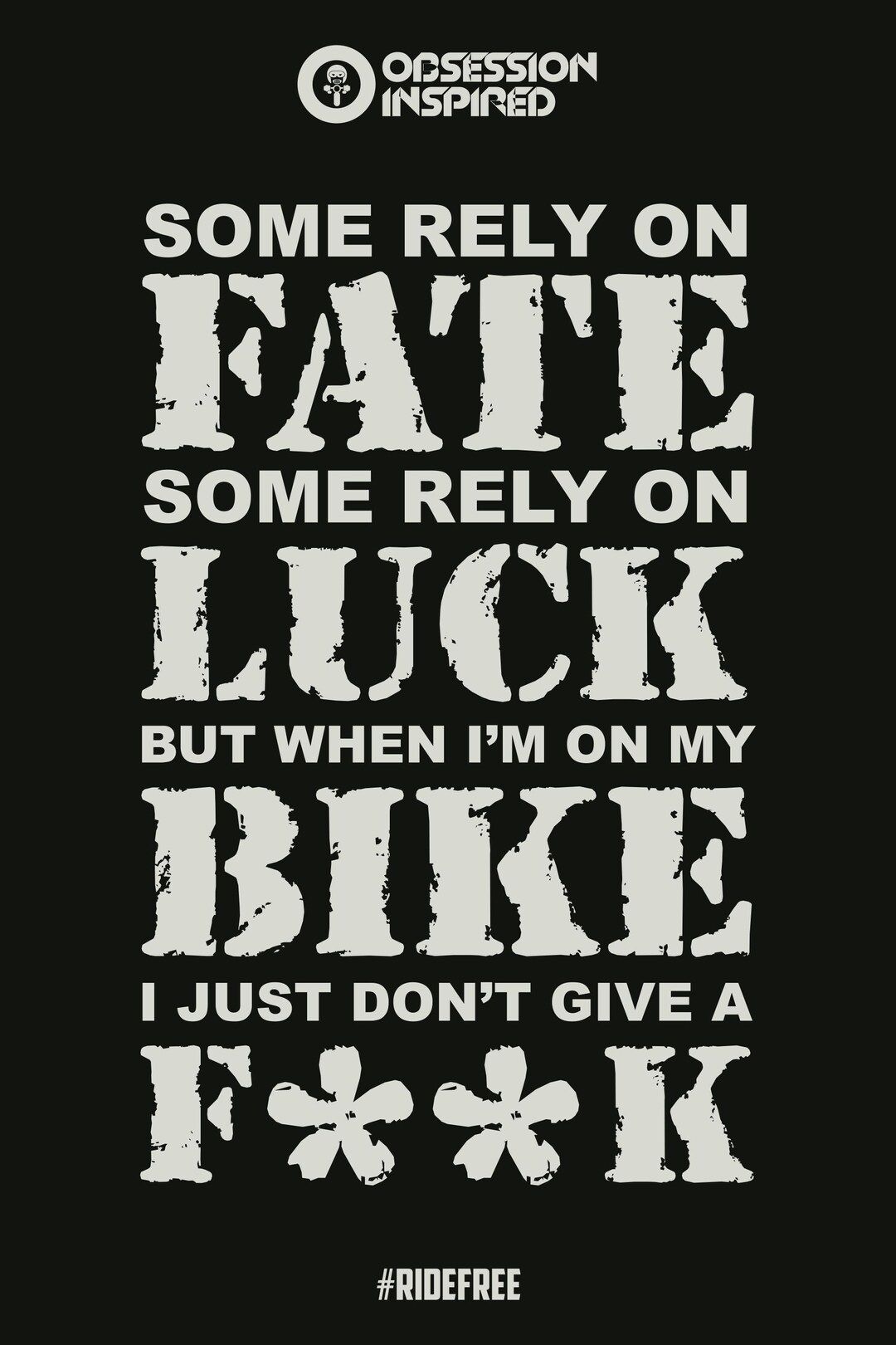 Vintage Motorcycle Poster: Fate and Luck Biker Art (12x18 PDF Instant ...