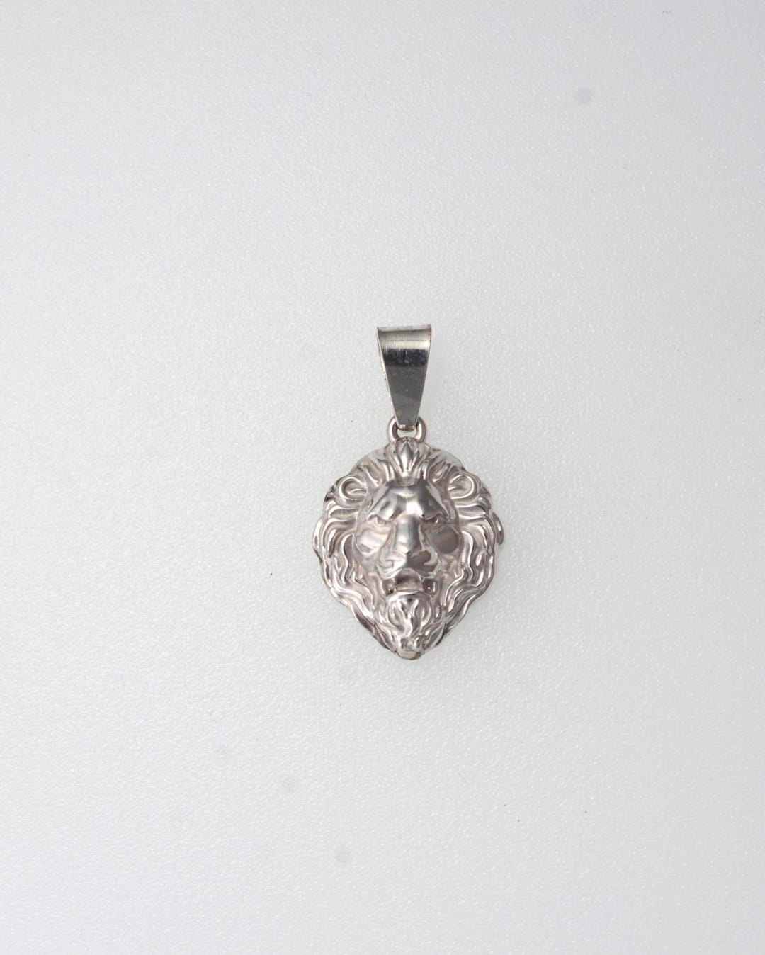 Sterling Silver Lion Face Pendant With Textured Back - Etsy