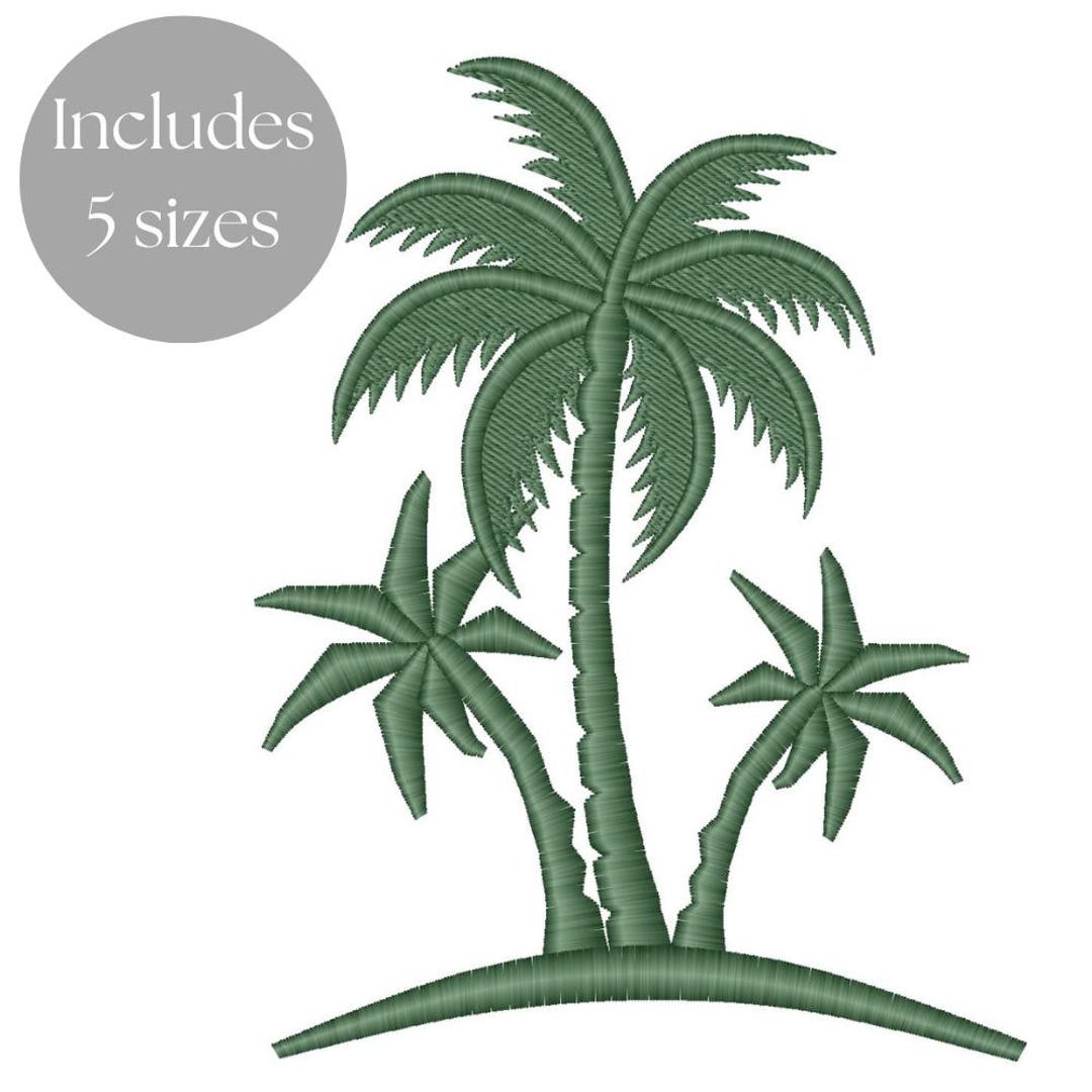 Palm Trees Embroidery Machine Design 5 Sizes Embroidery Files - Etsy