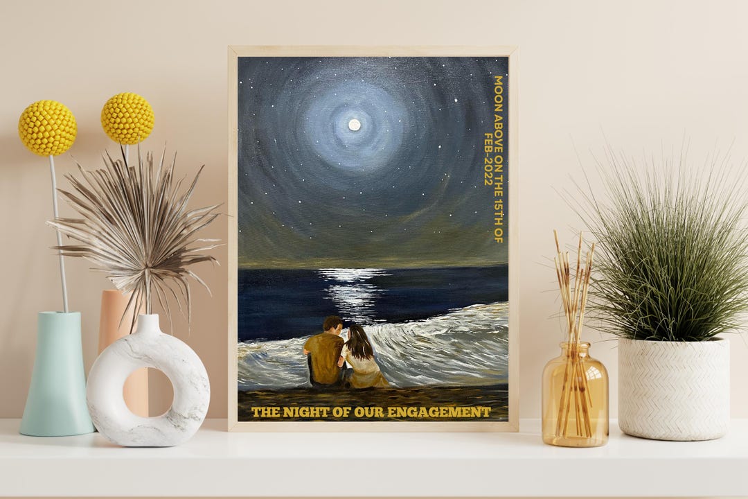 Custom Moon Phase Print by Date, Personalized Gift,custom Moon Print ...