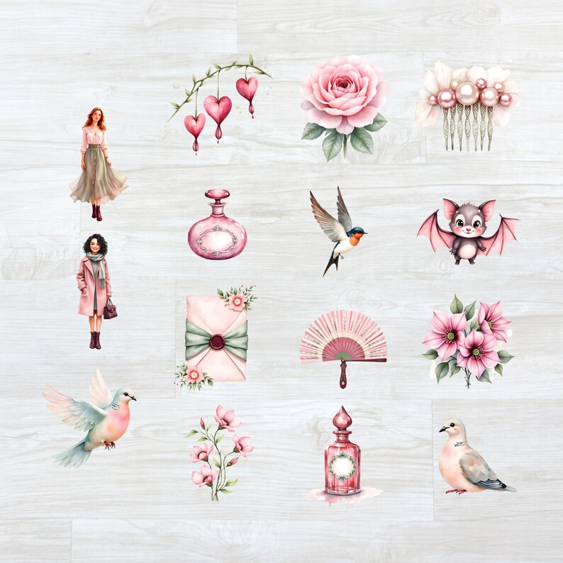 Gothic Victorian Watercolor Clipart Bundle Romantic Goth PNG Victorian ...