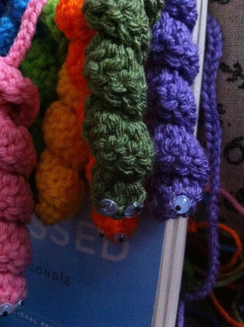 Set of Crochet Bookworm Bookmarks - Etsy