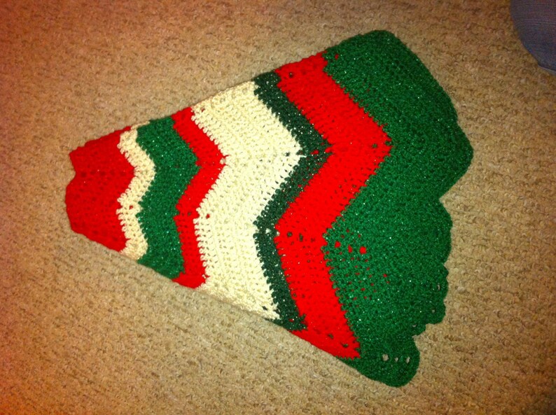 Retro Ripple Crochet Christmas Tree Skirt - Etsy