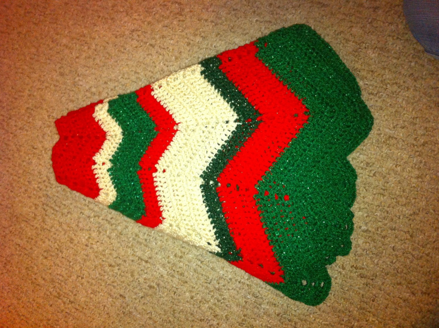 Retro Ripple Crochet Christmas Tree Skirt - Etsy