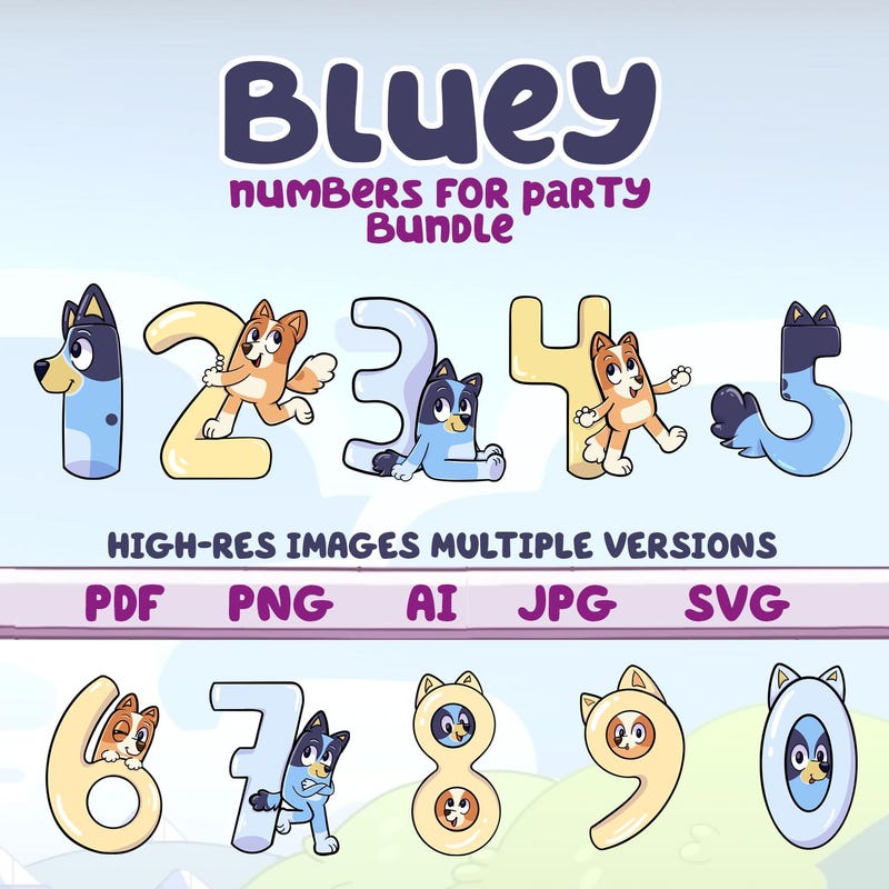 Bluey Birthday Png - Etsy