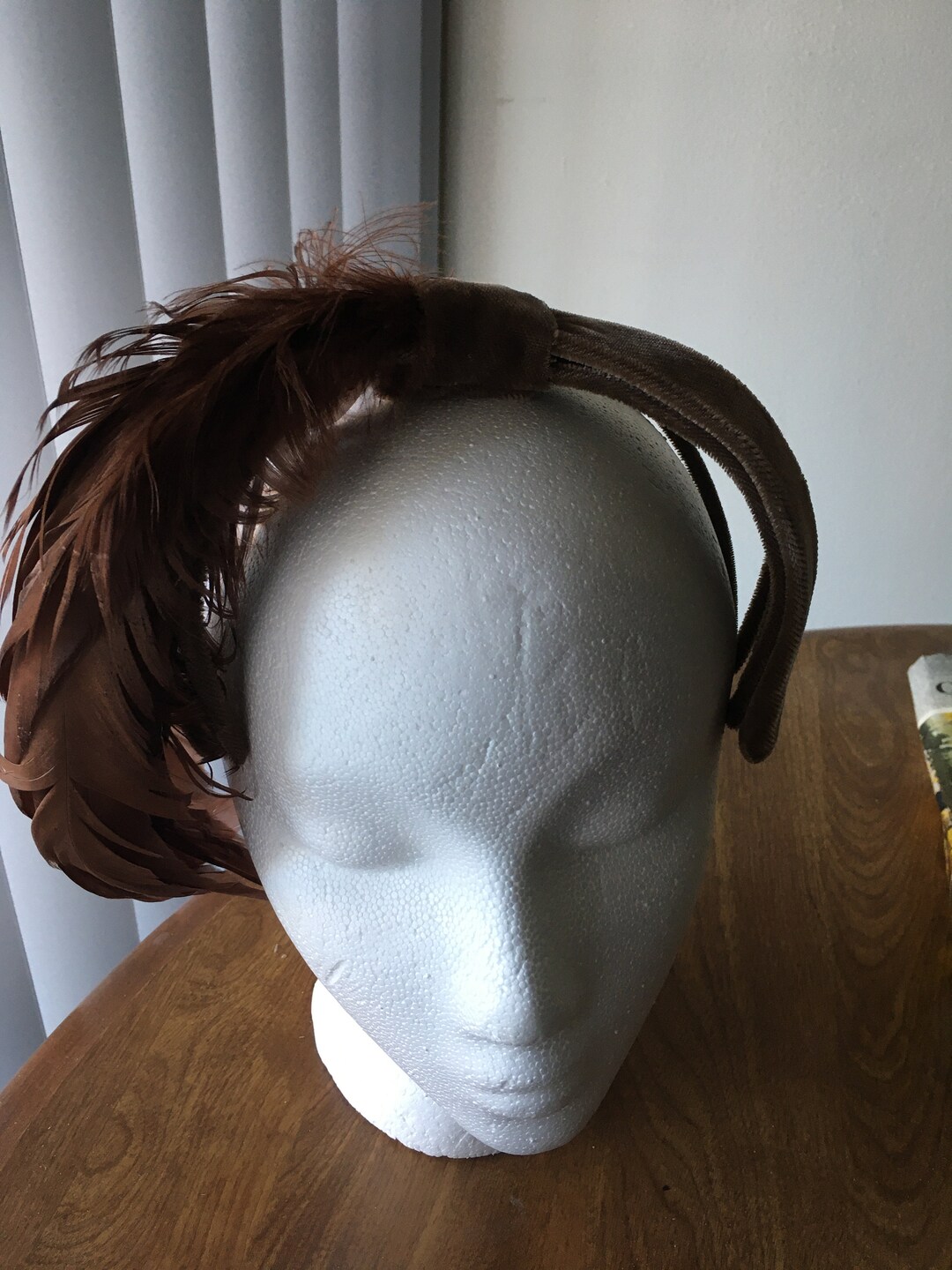 Vintage Feathered Hat/fancier, Brown Elegance - Etsy