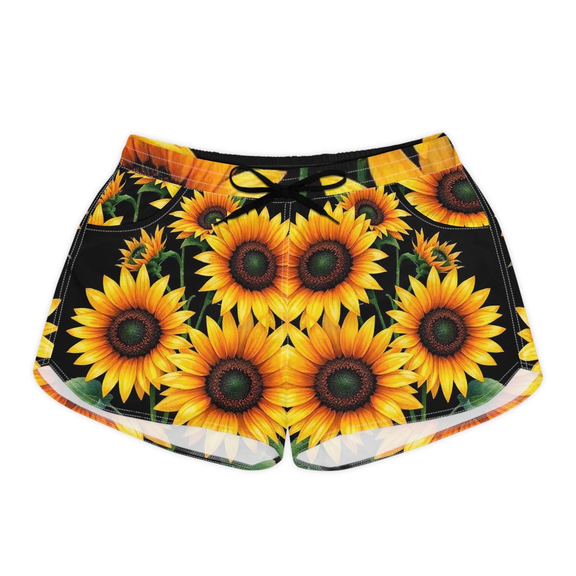 Sunflower Shorts, Floral Summer Clothing, Women's Casual Beachwear ...