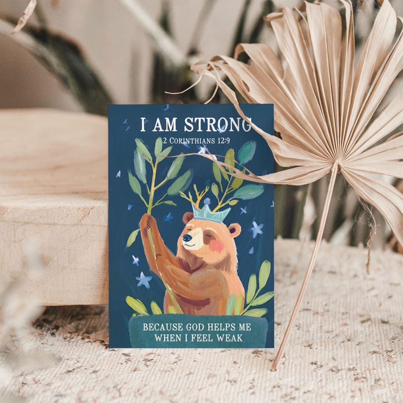 Christian Affirmation Cards for Kids Homeschool Prayer Printable Bible ...