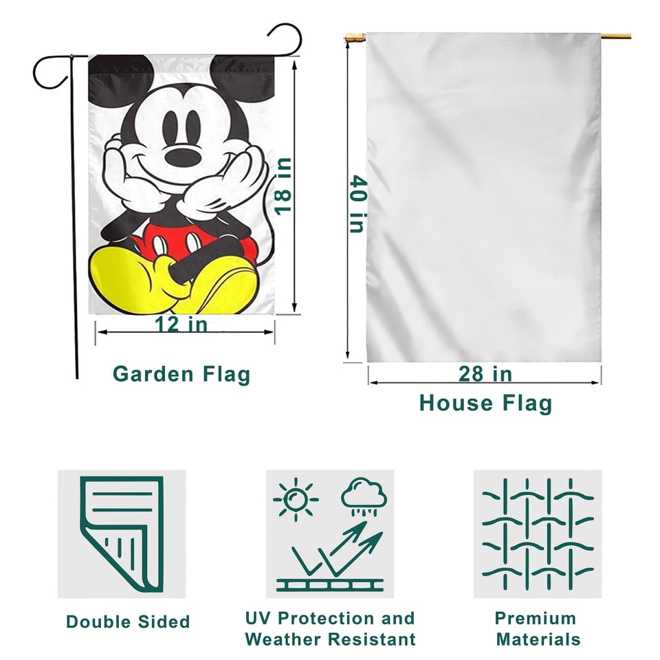 Mickey Mouse Garden Flag, Home Outdoor Decor, Disney Fan House Flag Designed & Sold By Bruno Lima