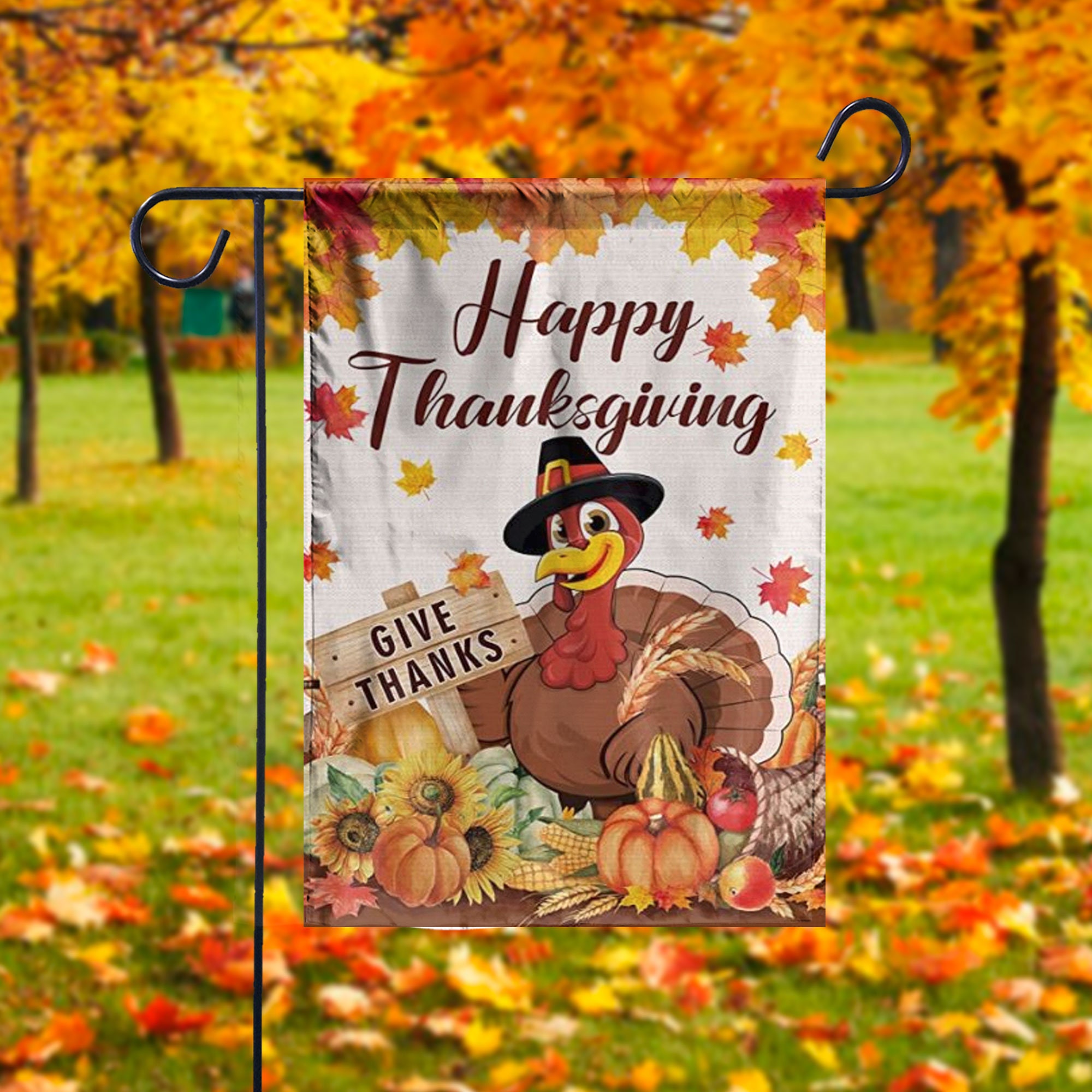 Happy Thanksgiving Flag, Give Thank Flag, Thankful Flag sold by ...